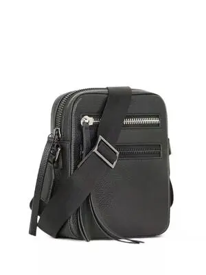 John Richmond Grained-leather Zip-pocket Messenger Bag