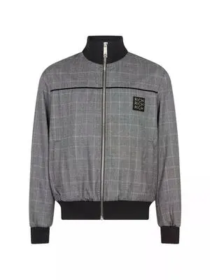 John Richmond Prince Of Wales Check Bomber Jacket - Grey
