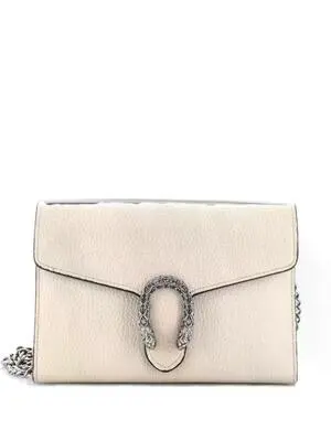 Gucci Dionysus Chain Wallet Leather With Embellished Detail Small Crossbody Bag - Neutrals
