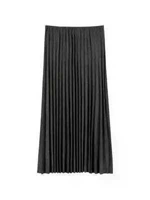 Agnona Pleated Midi Skirt - Grey