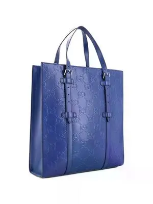 Gucci Gg Embossed Perforated Leather Medium Tote Bag