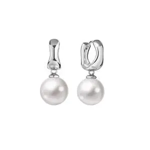 LAGOMIST Milk Pearl Earrings - Silver