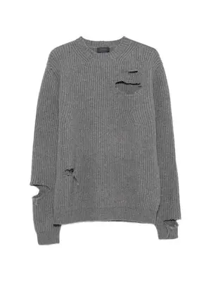 HAIKURE Linden Distressed-effect Ribbed Sweater