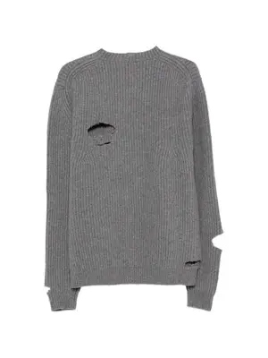 HAIKURE Linden Distressed-effect Ribbed Sweater