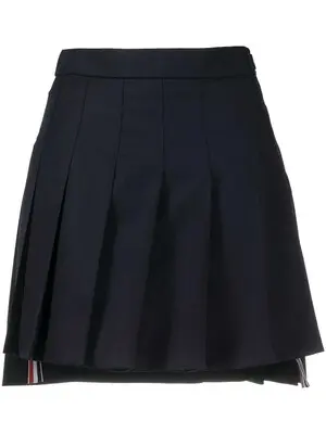 Thom Browne Super 120s Pleated Miniskirt - Blue
