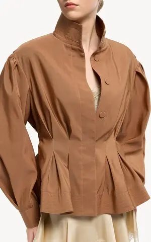 Elie Saab Gathered Faille Jacket