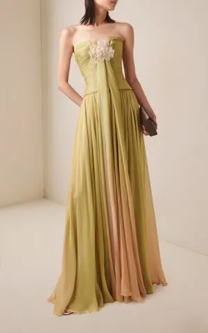 Elie Saab Gradient Chiffon Maxi Dress