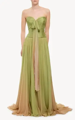 Elie Saab Gradient Chiffon Maxi Dress