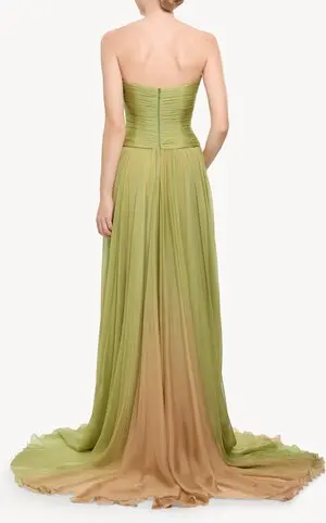 Elie Saab Gradient Chiffon Maxi Dress