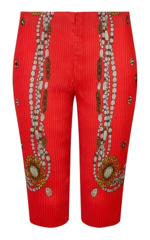 CONNER IVES Pleated Twill Capri Red