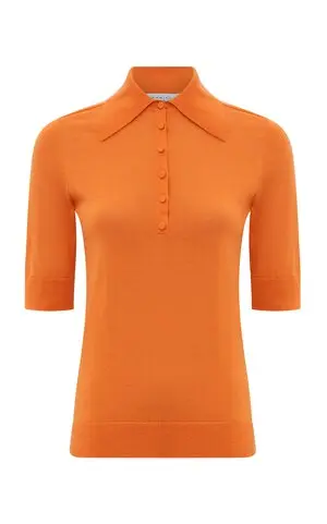 Gabriela Hearst Lumi Cashmere-silk Polo - Orange