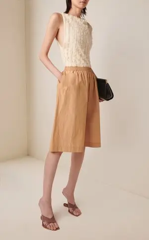 Victoria Beckham Taffeta Bermuda Shorts - Brown
