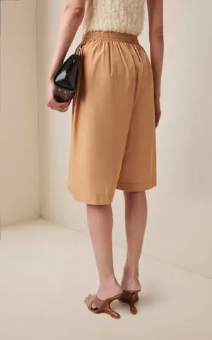 Victoria Beckham Taffeta Bermuda Shorts - Brown