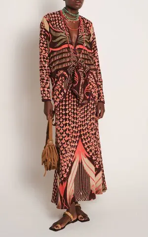 Johanna Ortiz Botanical Omens Silk Midi Skirt