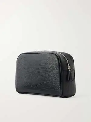 George Cleverley Croc-effect Leather Wash Bag