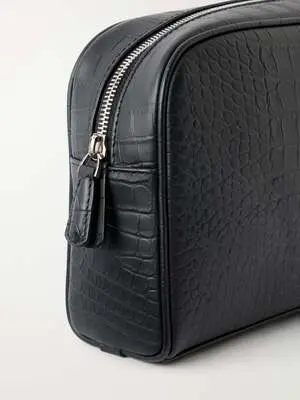 George Cleverley Croc-effect Leather Wash Bag
