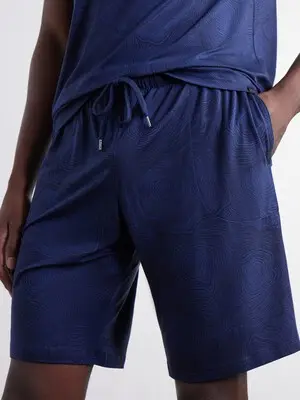 Derek Rose London Printed Stretch-modal Jersey Drawstring Pyjama Shorts - Blue