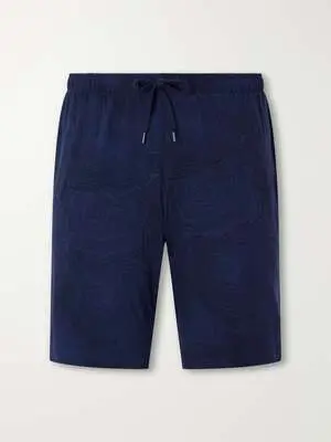 Derek Rose London Printed Stretch-modal Jersey Drawstring Pyjama Shorts - Navy