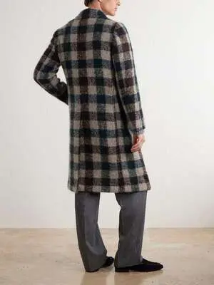 Massimo Alba Mercury Checked Brushed Wool-blend Coat