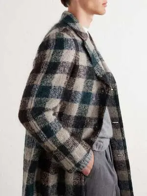 Massimo Alba Mercury Checked Brushed Wool-blend Coat