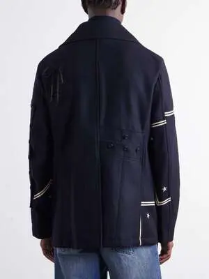 Junya Watanabe Double-breasted Appliquéd Wool-blend Felt Coat