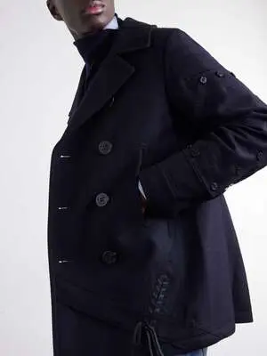 Junya Watanabe Double-breasted Appliquéd Wool-blend Felt Coat