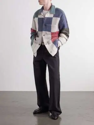 Aimé Leon Dore Patchwork Intarsia-knit Wool-blend Jacket