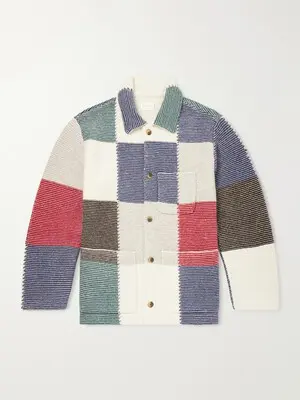 Aimé Leon Dore Patchwork Intarsia-knit Wool-blend Jacket - Multi