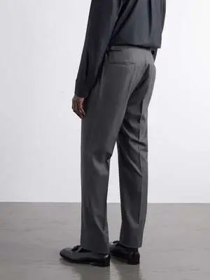 Thom Sweeney Tapered Pleated Wool-twill Suit Trousers