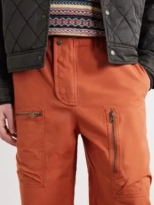 Aimé Leon Dore Aviator Straight-leg Cotton-canvas Trousers - Orange