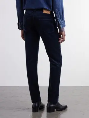 Massimo Alba Straight-leg Cotton-velvet Trousers - Blue