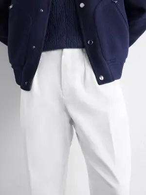 Canali Tapered Pleated Cotton-twill Trousers - Neutrals
