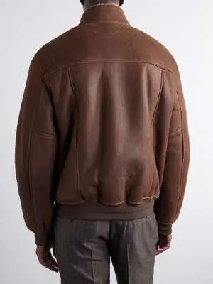 Canali Shearling-lined Full-grain Leather Jacket