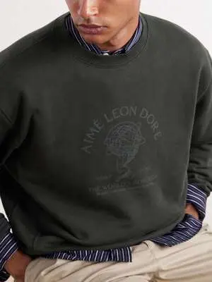 Aimé Leon Dore Atlas Logo-printed Cotton-jersey Sweater