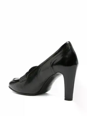 DEL CARLO Piper Penny-slot Leather Pumps