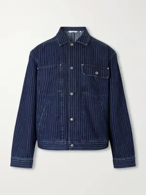 Aimé Leon Dore Striped Denim Jacket - Blue