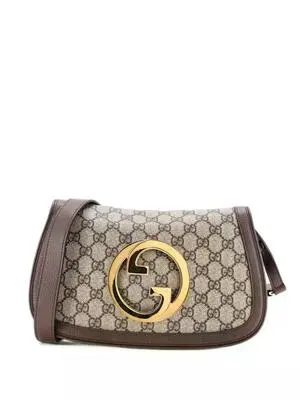 Gucci Blondie Nm Chain Flap Bag Gg Coated Canvas Small Shoulder Bag - Brown
