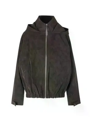 LA PISCINE Hooded Bomber Jacket - Brown
