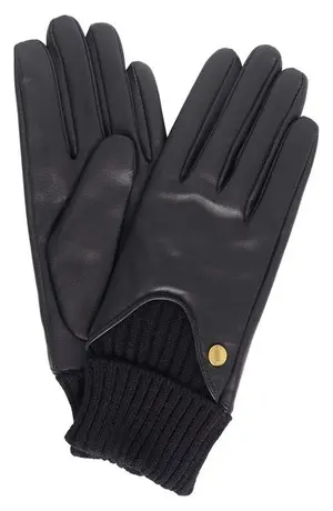 Barbour Deanna Leather Gloves - Black