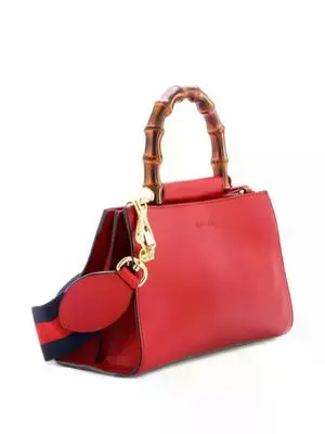 Gucci Nymphaea Top Handle Bag Leather Mini Satchel - Red