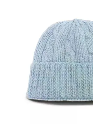 CENERE GB Cable-knit Turn-up Beanie Hat