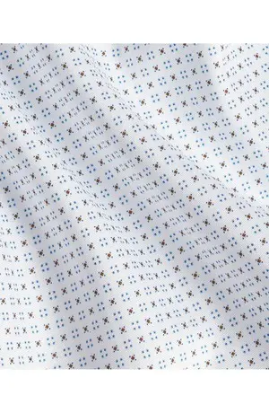 David Donahue Regular Fit Micro Neat Print Dress Shirt - White/chocolate