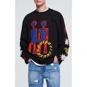 Desigual Graphic Long Sleeve T-shirt - Black