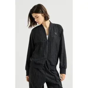 Brunello Cucinelli Comfort Virgin Wool Dazzling Chalk Stripe Sweatshirt With Logo - Anthracite