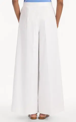 Oscar De La Renta Mid-rise Stretch-cotton Twill Wide-leg Pants