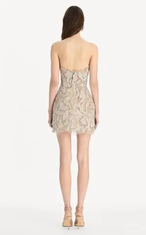 Oscar De La Renta Floral Threadwork Mini Dress