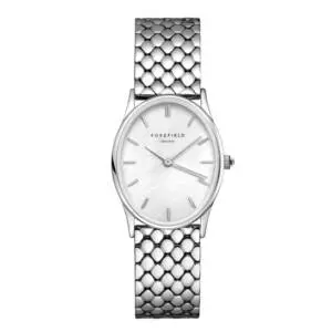 ROSEFIELD Oval Ladies Stainless Steel Watch With White Mother Of Pearl Dial - Silver