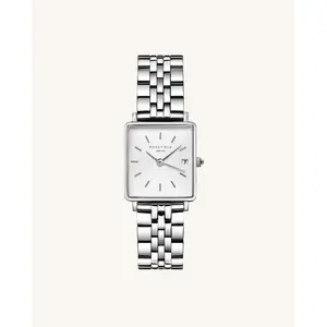 ROSEFIELD Boxy Xs Ladies Stainless Steel Watch With White Sunray Dial - Silver