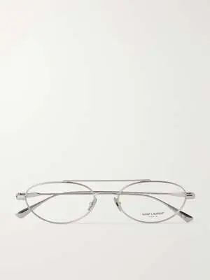 Saint Laurent Sl 951 Opt Aviator-style -tone Metal Glasses - Silver