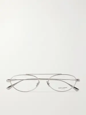 Saint Laurent Sl 951 Opt Aviator-style -tone Metal Glasses - Silver